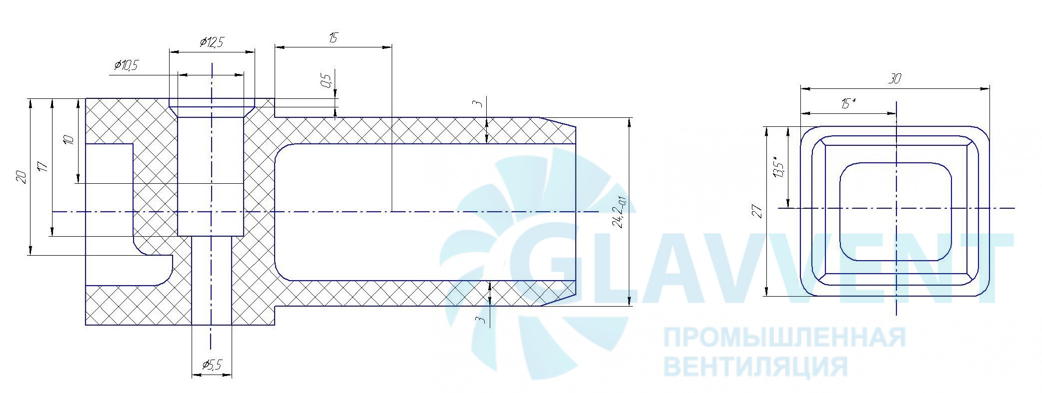 Соединитель для омега профиля GFG230-250 – GLAVVENT